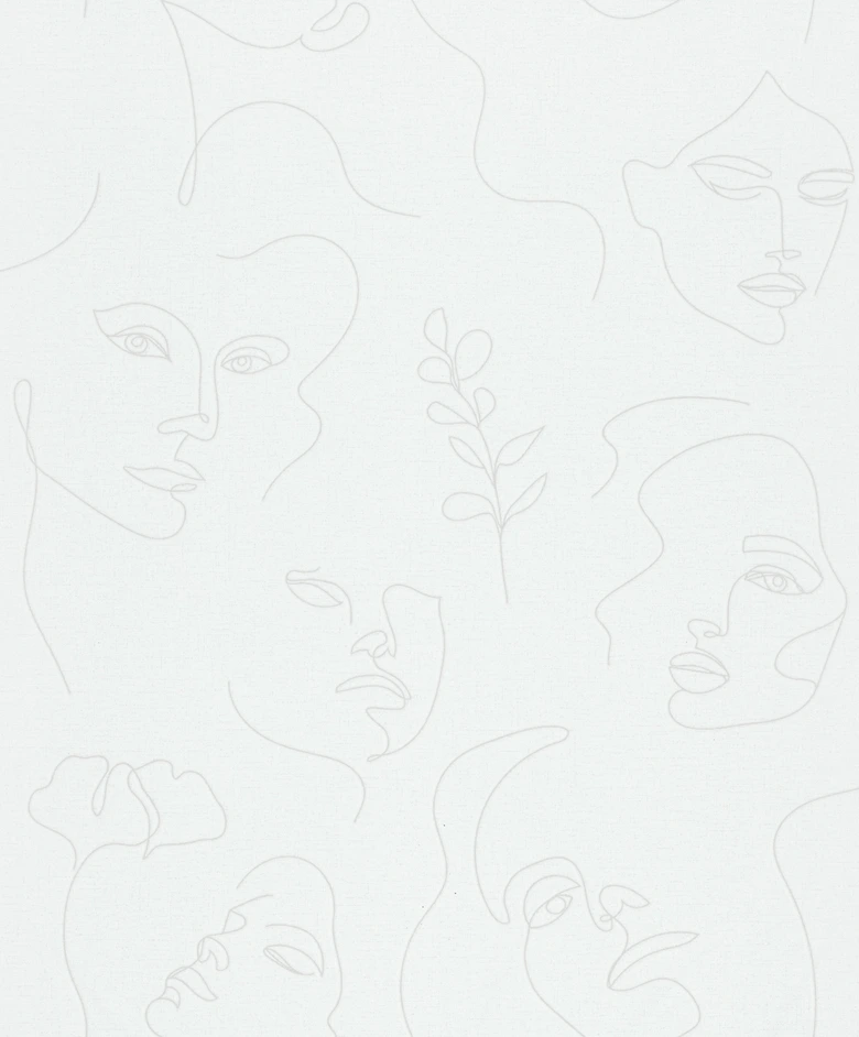 Non-woven, tekstil-optisk tapet Novamur Kylie hvid | wall-art.dk