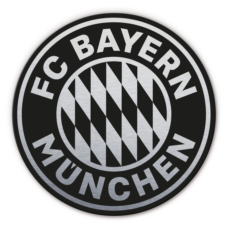 Alu-Dibond mit Silbereffekt FC Bayern Logo | wall-art.de