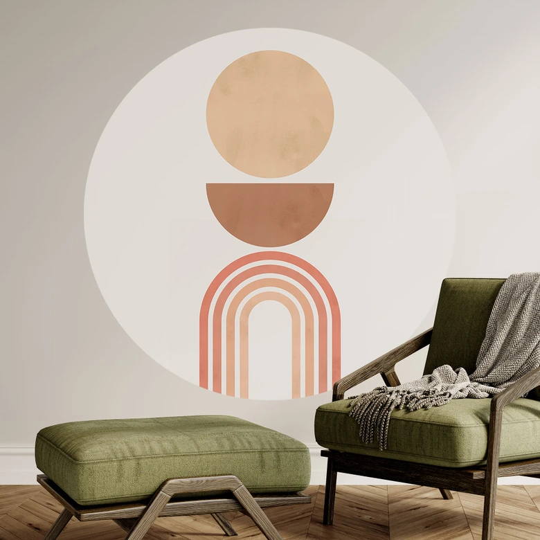Wall Sticker Abstrakt balance - Retro buer og cirkler - Costa | wall-art.dk