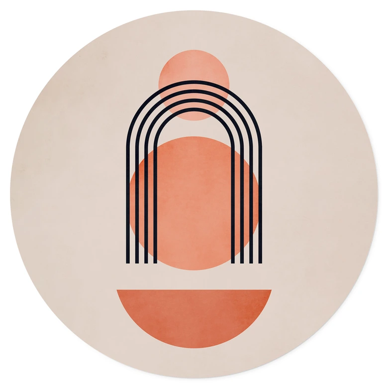 Wandtattoo Abstrakte Geometrie in Pfirsichfarben - Kubistika - Rund ...