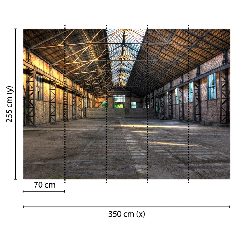 non-woven tapet Old Hall fototapet Designwalls i grå og gul | wall-art.dk