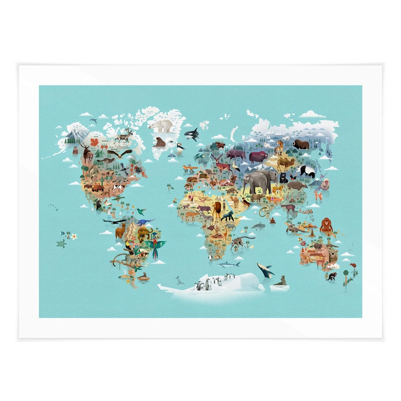 Plakat Braun - World Map | wall-art.dk