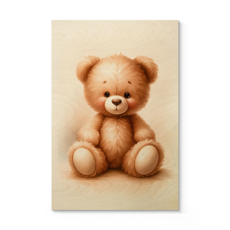 Holzbild Kleiner Teddybär - Magnusson | wall-art.de