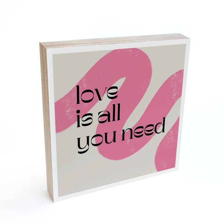 Houten Wanddecoratie - Love is all you need - Volfova - 15x15 cm | wall ...