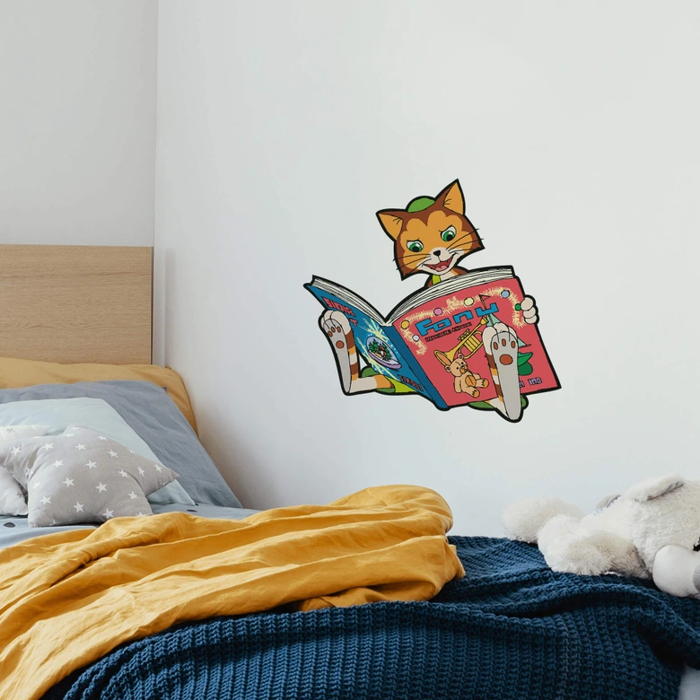 Wandtattoo Pettersson und Findus - Findus liest | wall-art.de