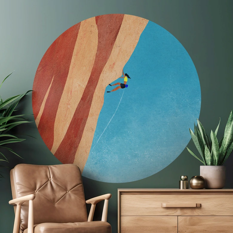 Sticker mural escalade au Grand Canyon - Rivers - Rond | wall-art.fr