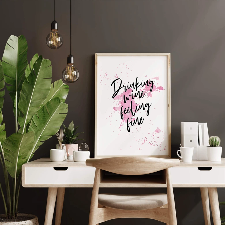 Poster Drinking wine feeling fine | wall-art.de