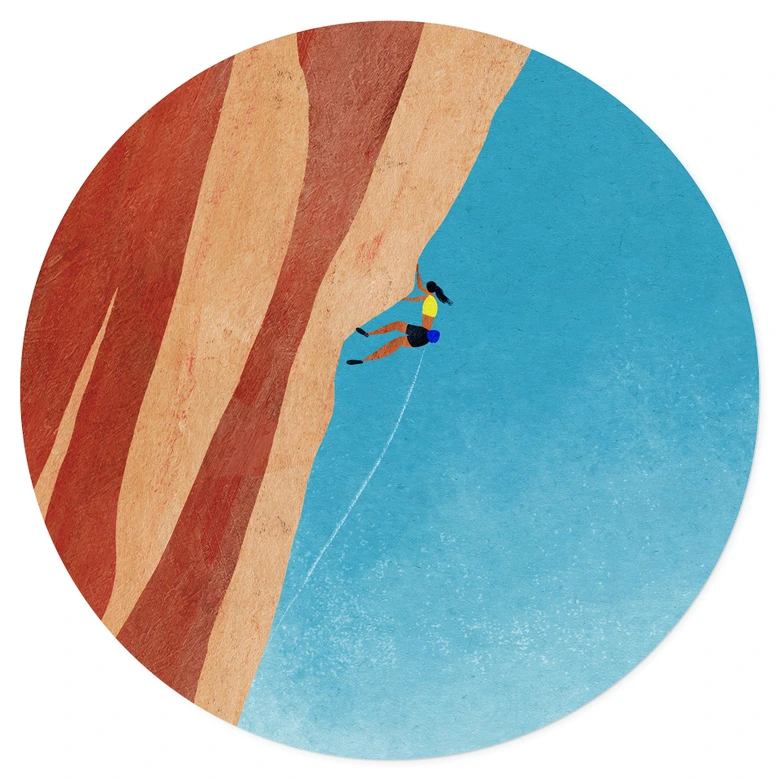 Sticker mural escalade au Grand Canyon - Rivers - Rond | wall-art.fr