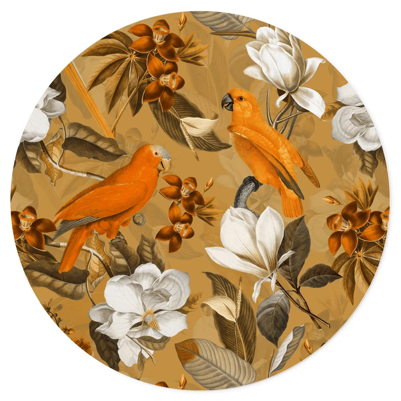 Adesivo murale UN Design - Ocra tropicale - Rotondo | wall-art.it