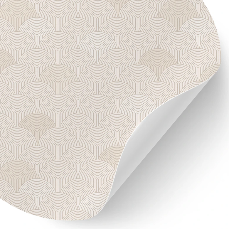 Wallsticker Abstrakte halvcirkler i blød beige - Bloomery Decor - Round ...