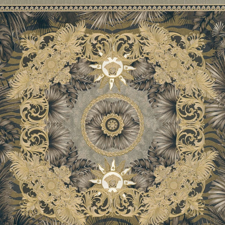 Versace tapet i brun og guld non-woven tapet med jungle design tapet ...
