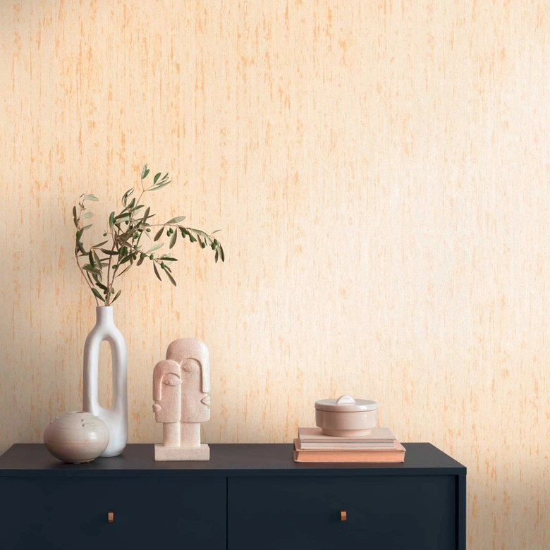 Cremefarbene Leinenstruktur-Tapete - Natürliches Vlies für ...