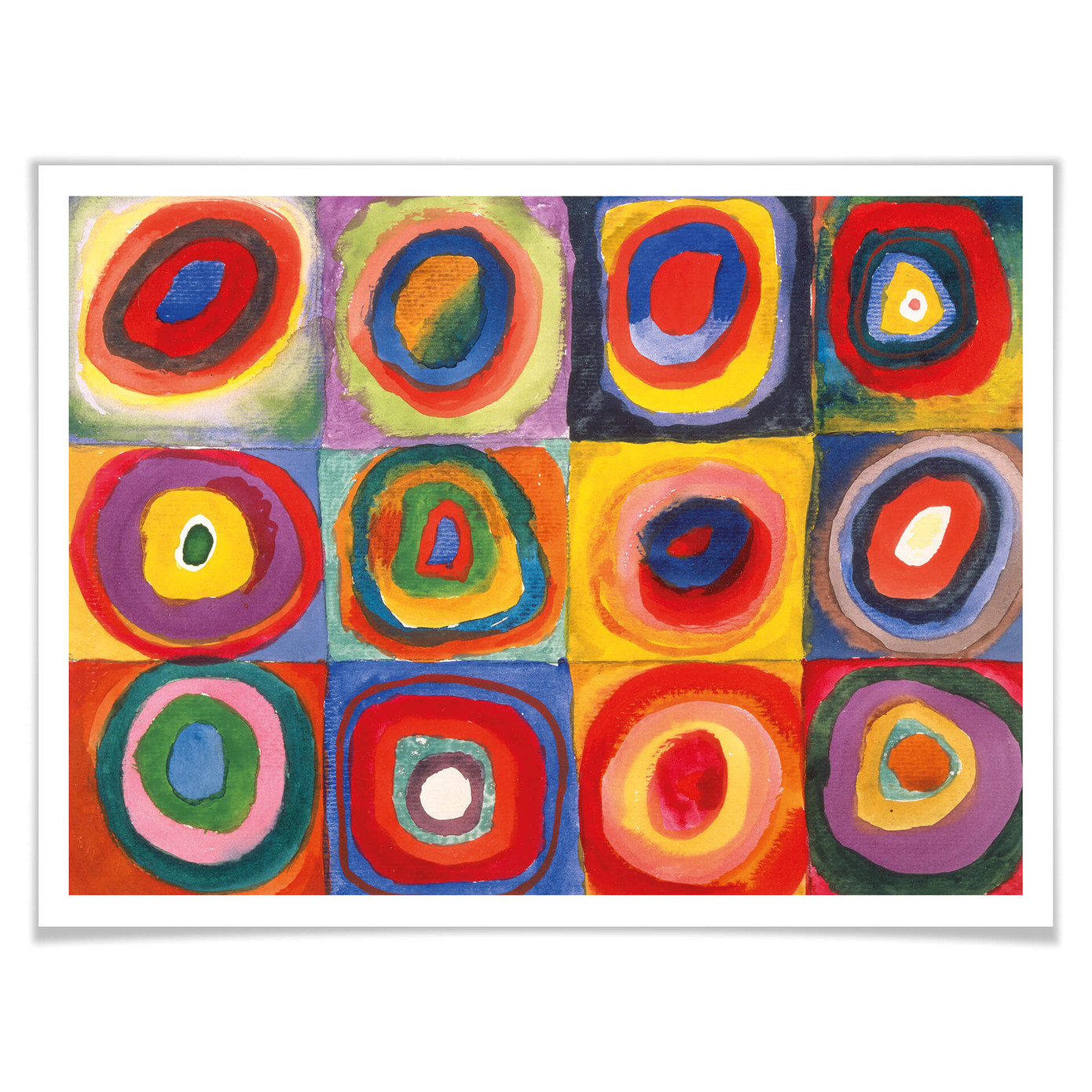 Poster Kandinsky - Farbstudie: Quadrate und konzen | wall-art.de