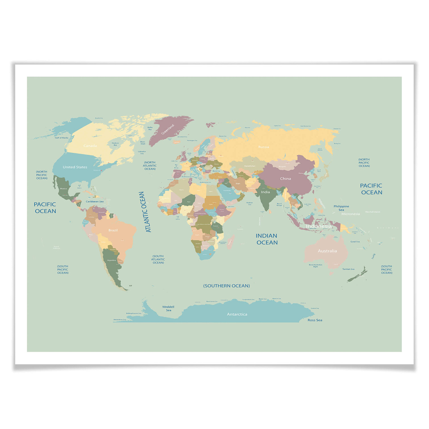 Poster - Carta mondiale vintage | wall-art.it