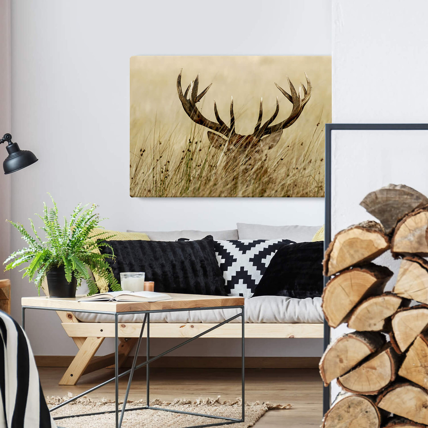 Canvas Waakzaam Hert | wall-art.nl