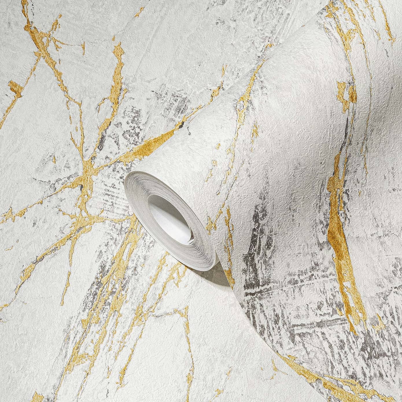 Marmor Tapete Wei Gold