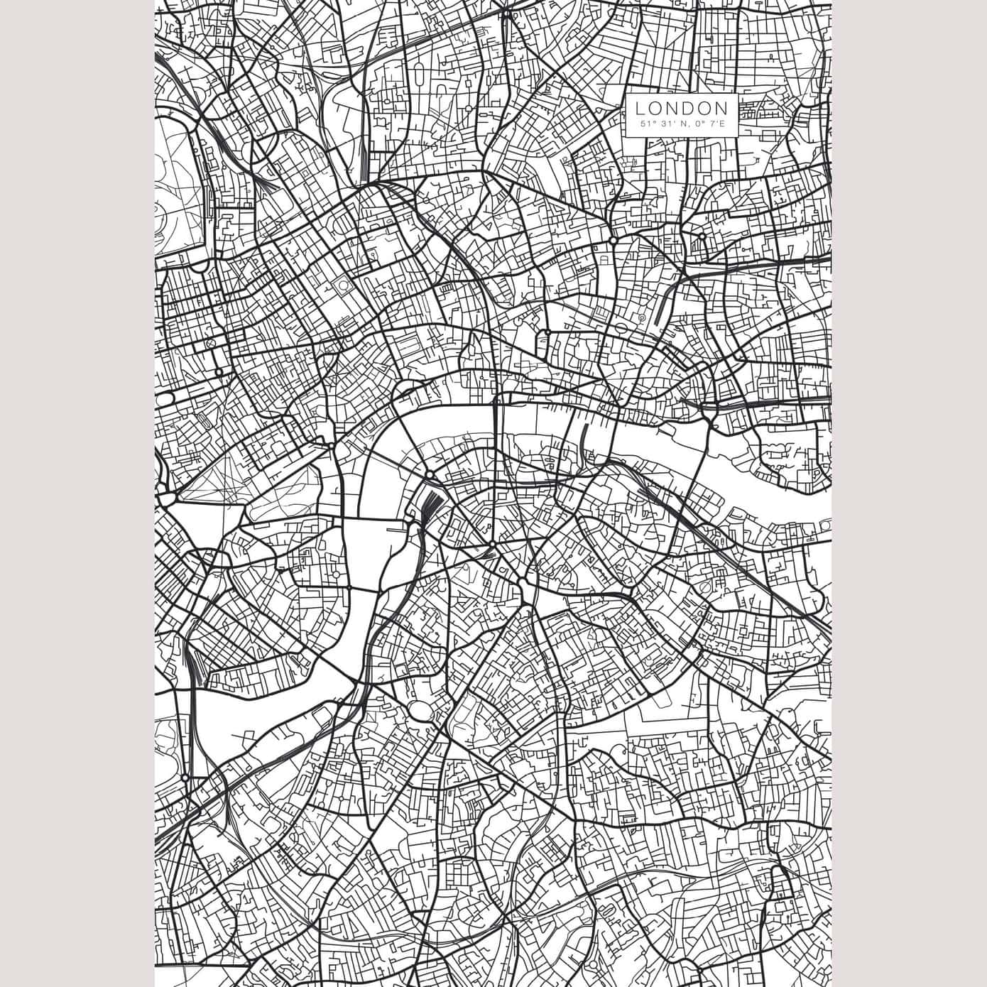 Fototapet - Kort over London | wall-art.dk