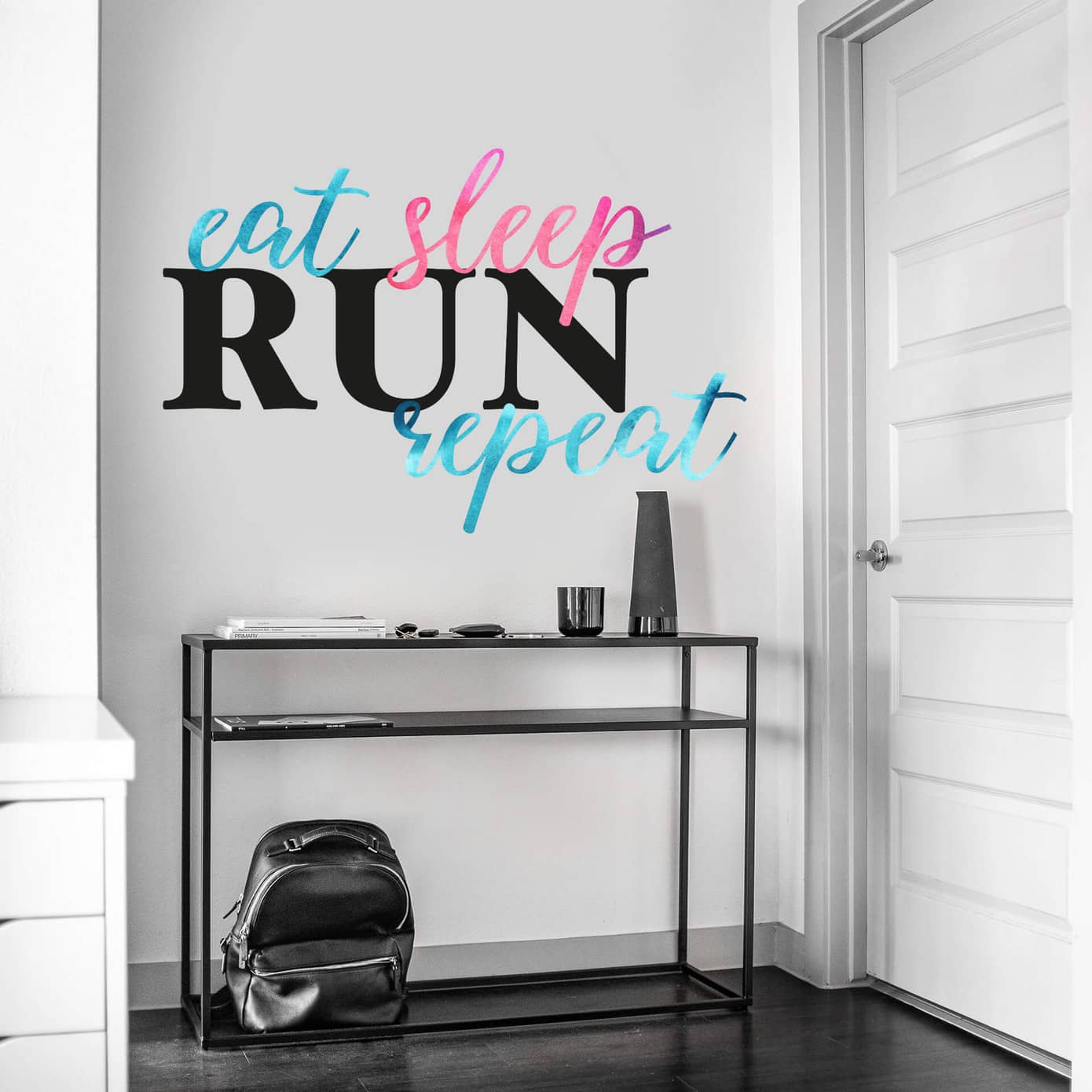 Wandtattoo - Eat Sleep Run Repeat bunt | wall-art.de