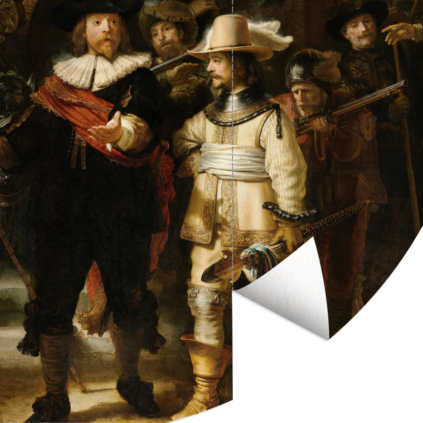 Fototapete Rembrandt - Die Nachtwache - Rund | wall-art.de