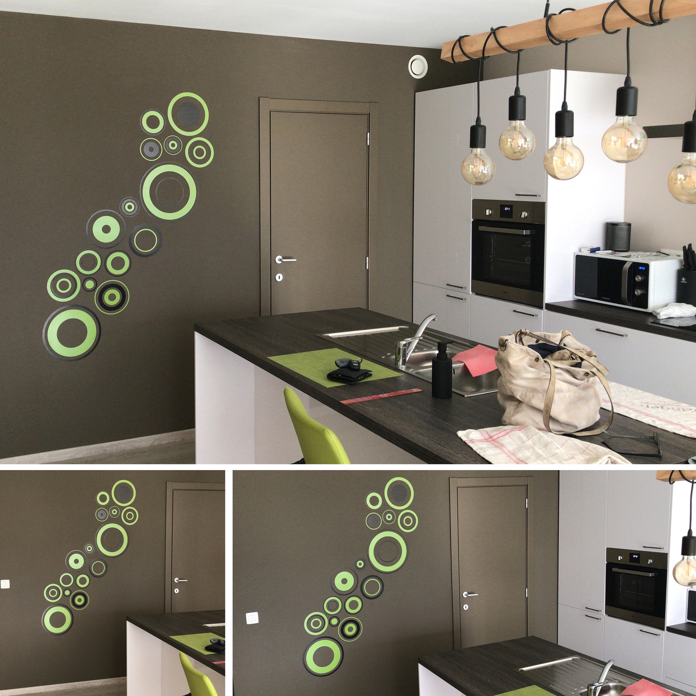 Sticker mural - Disques rétro verts | wall-art.fr