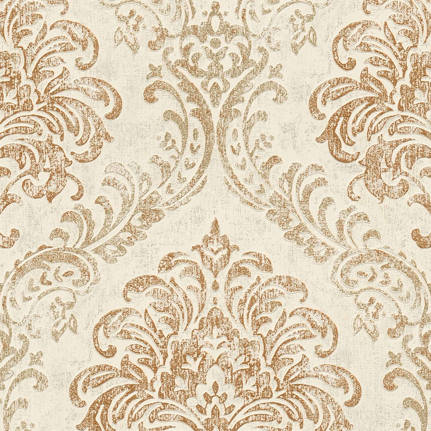 Tapete Barock Weiß, Gold mit Ornamenten - Vintage Design Vliestapete ...