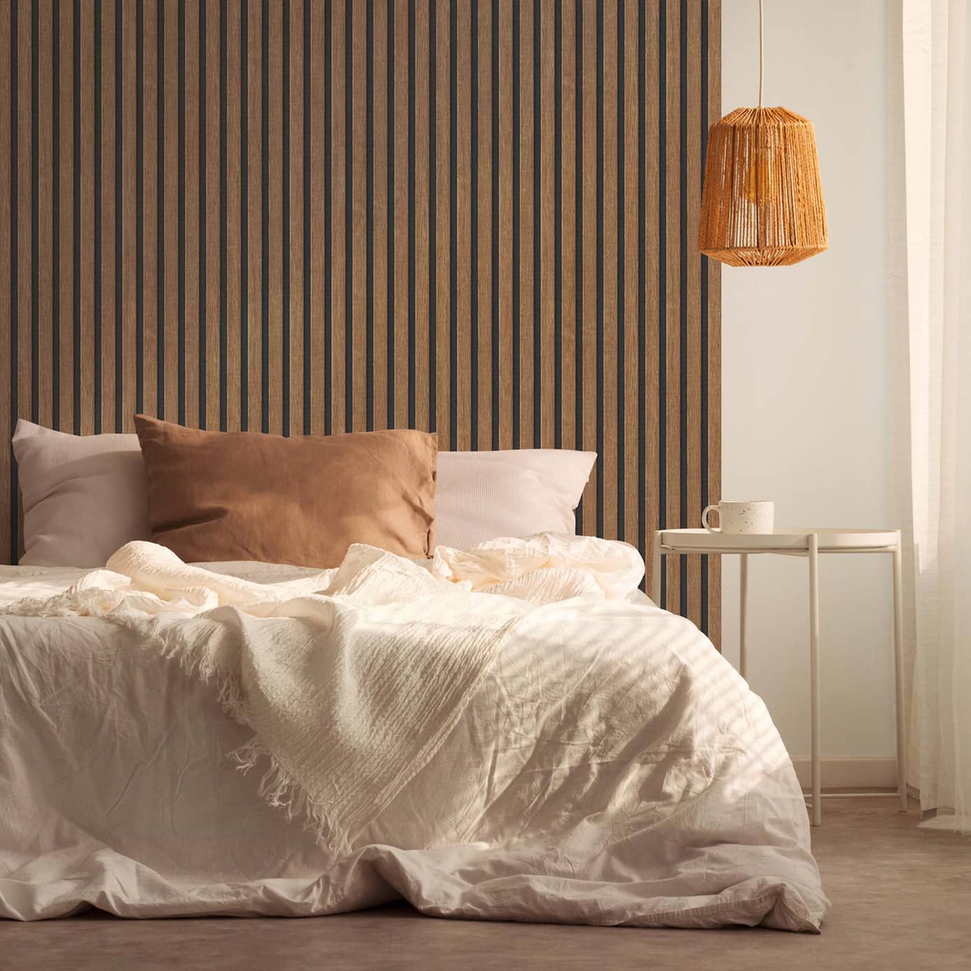 Lamellenlook Behang, Houten Panelen Look Vliesbehang van A.S. Création ...