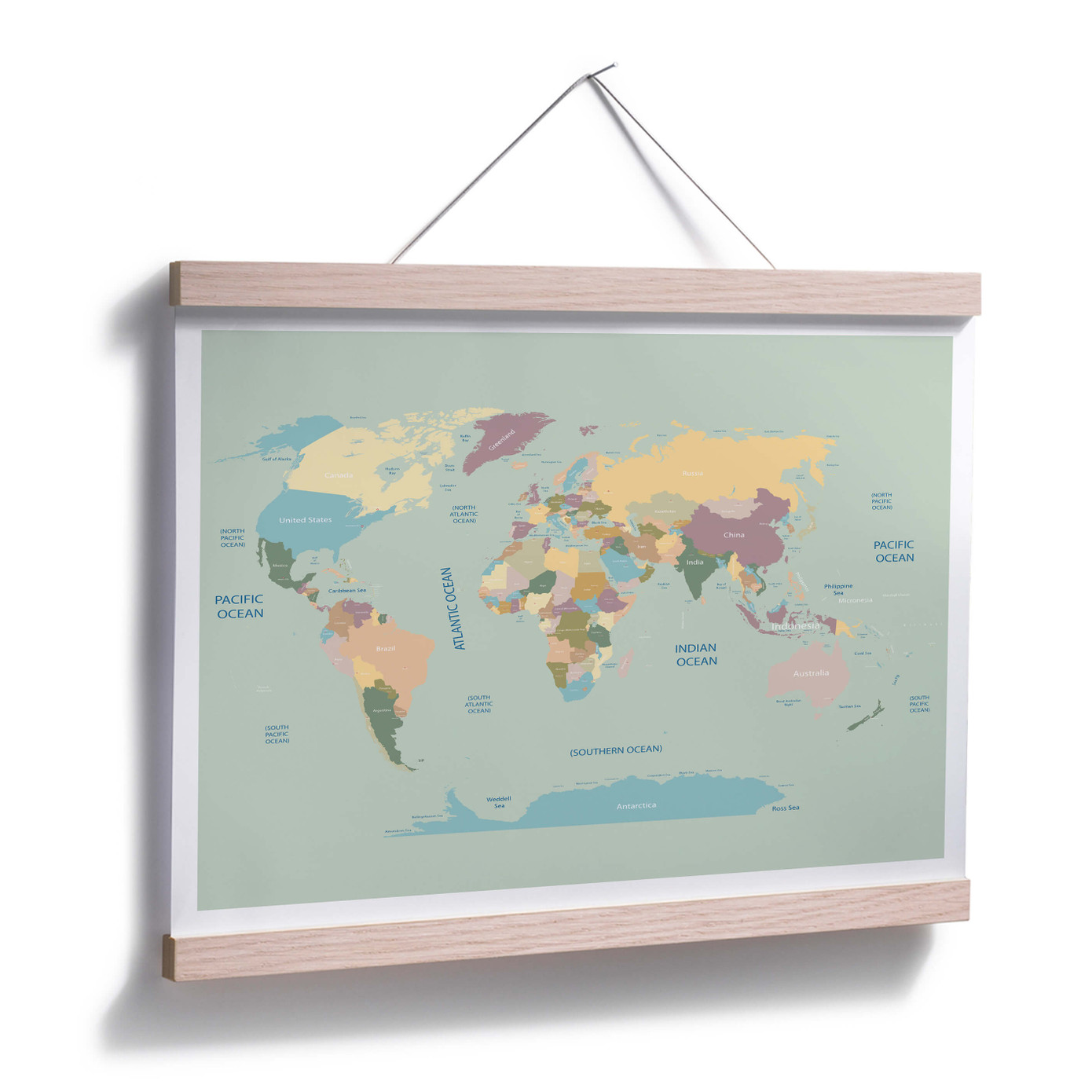 Poster Wereldkaart Vintage | wall-art.nl