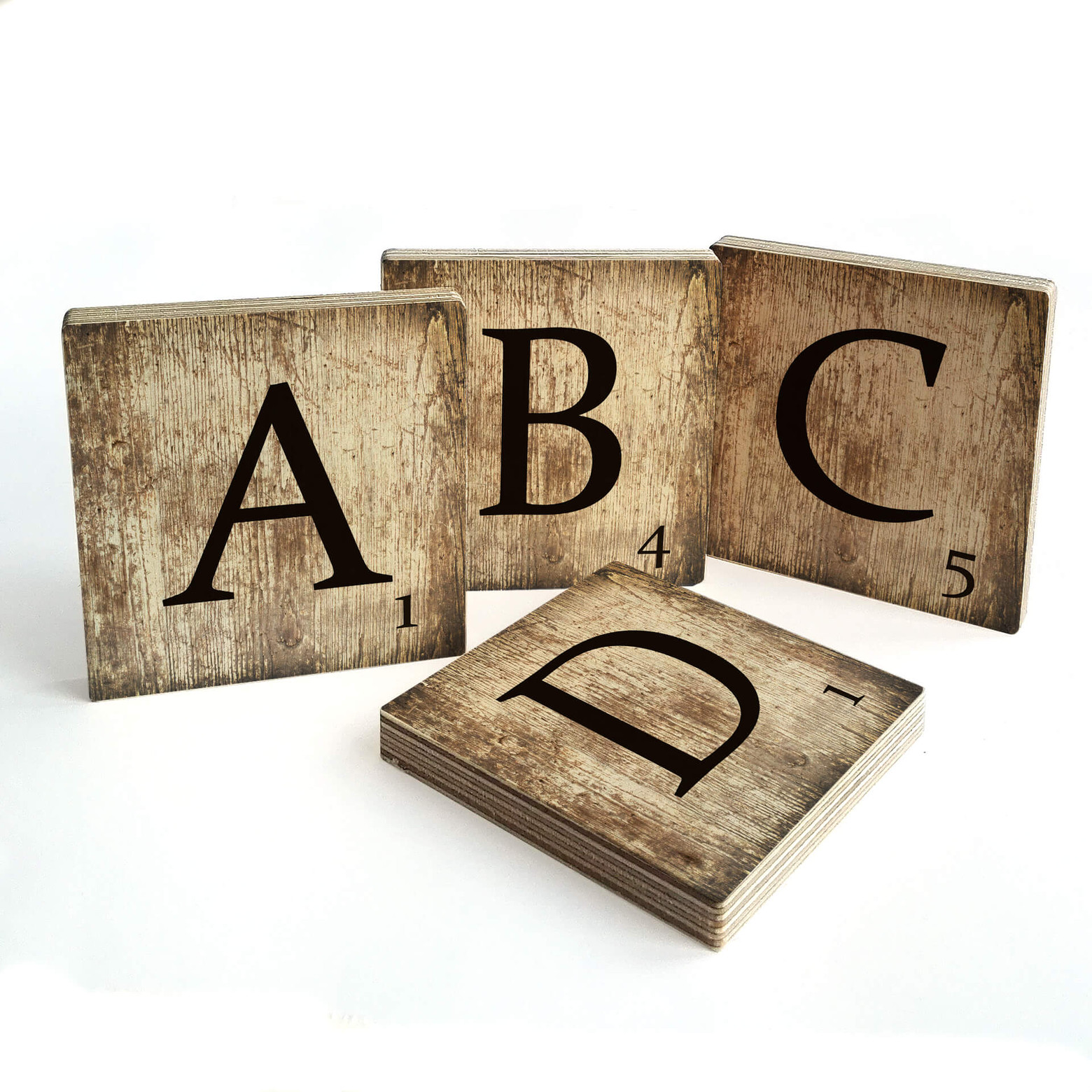 Holzbuchstaben Buchstabensteine mit Ihrem Wunschtext | wall-art.de