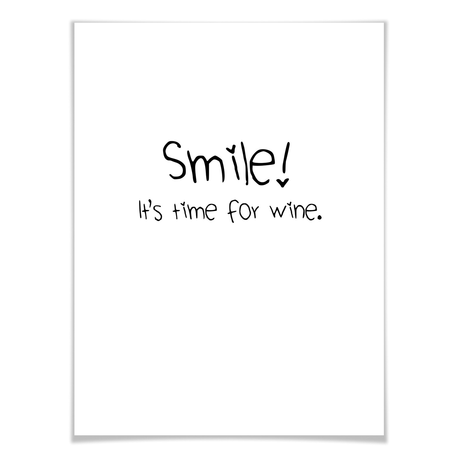 Poster Smile! It's time for wine. | wall-art.de