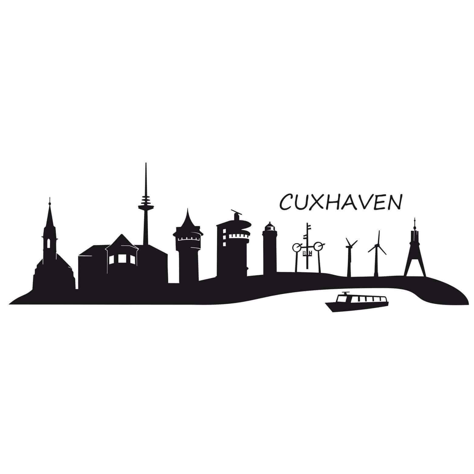 Wandtattoo Cuxhaven Skyline - Deko Skyline von Cuxhaven | wall-art.de