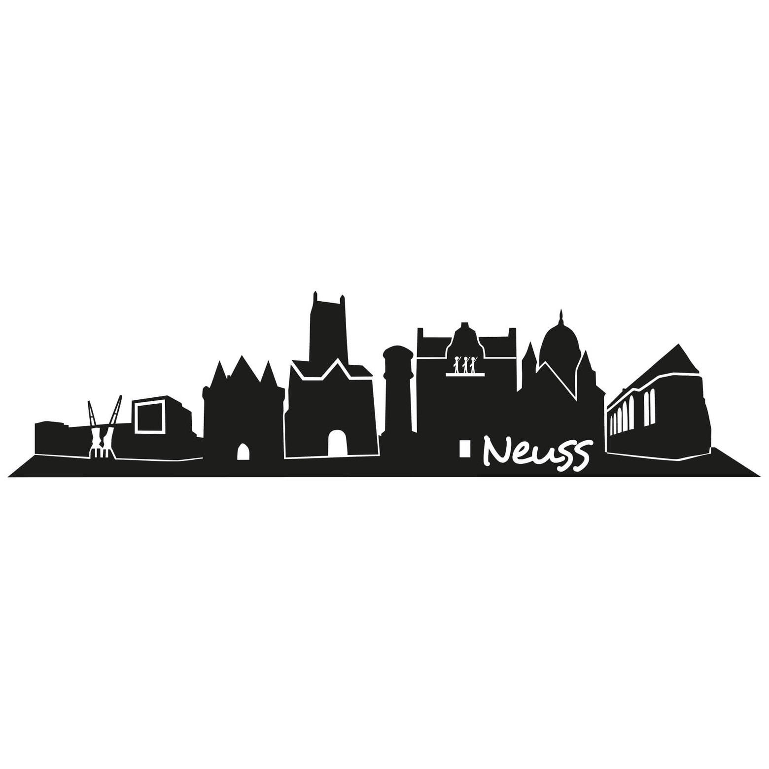 Wandtattoo Neuss Skyline - die Stadt Neuss als attraktiver Sticker für ...