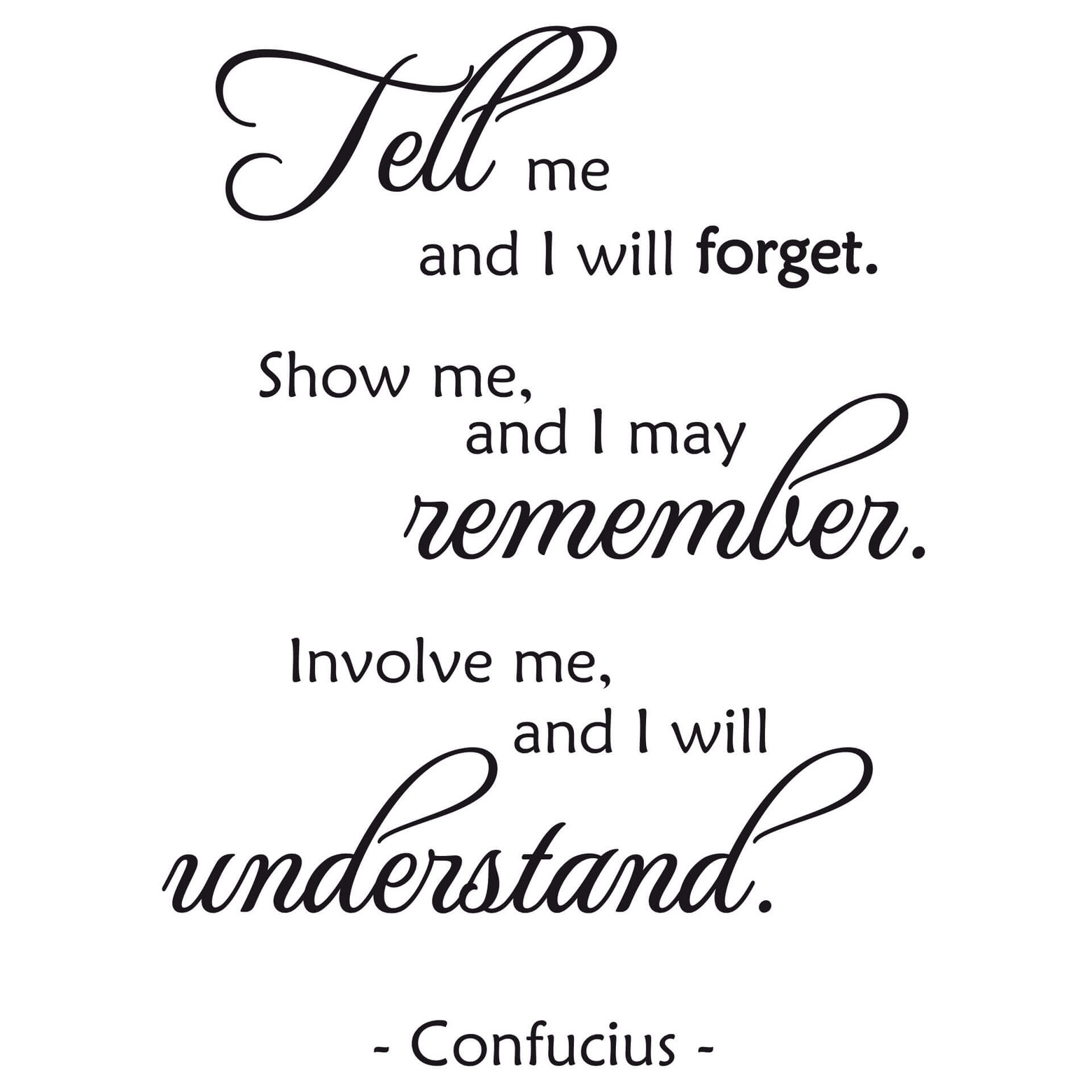 Muursticker Tell me... | wall-art.nl