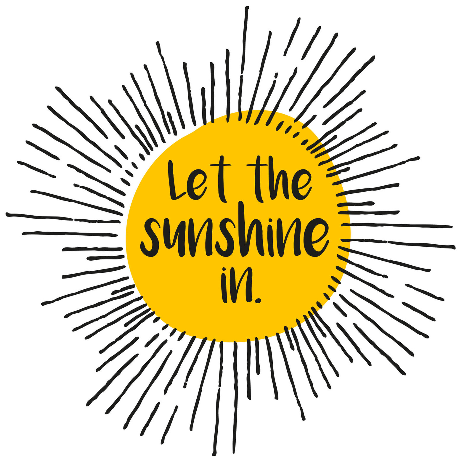 Wallsticker - Let the sunshine in | wall-art.dk