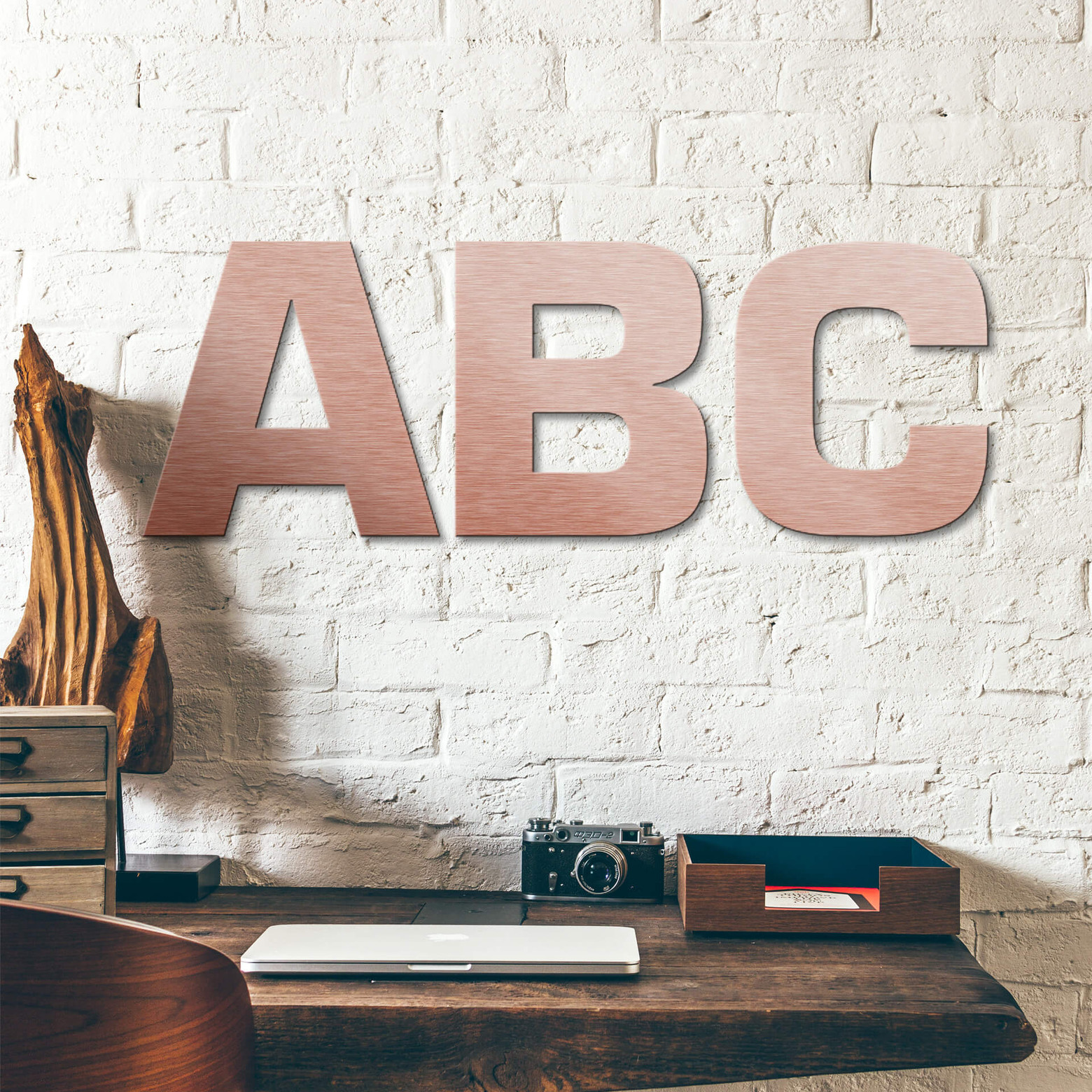 Deco letters Alu-Dibond koper - Letters | wall-art.nl