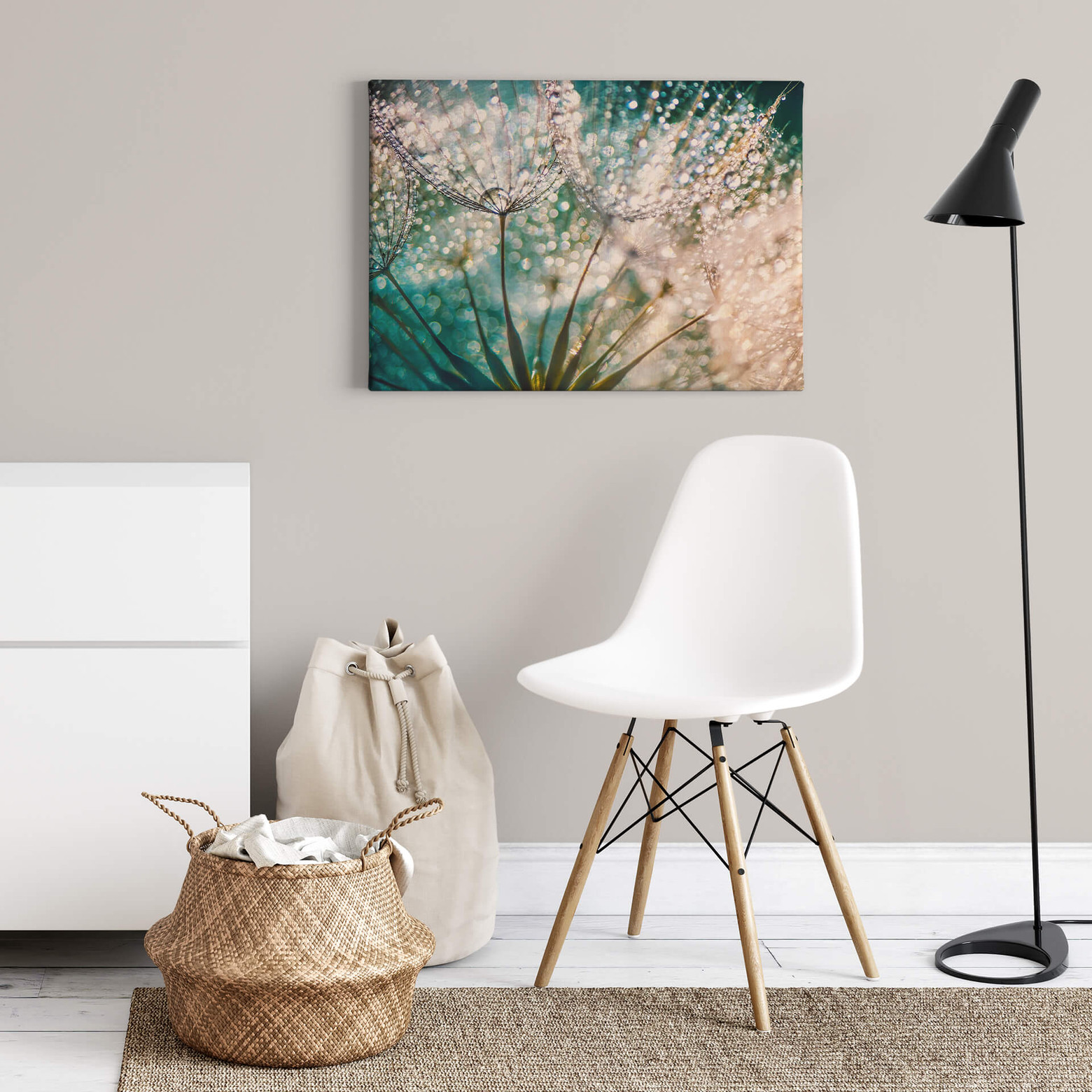 Canvas Delgado - Glittery Dandelions | wall-art.nl