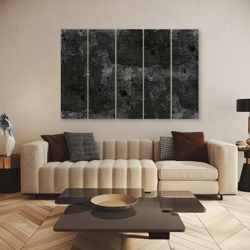 Lærredstryk 5 stk, Gammel betonvæg | wall-art.dk