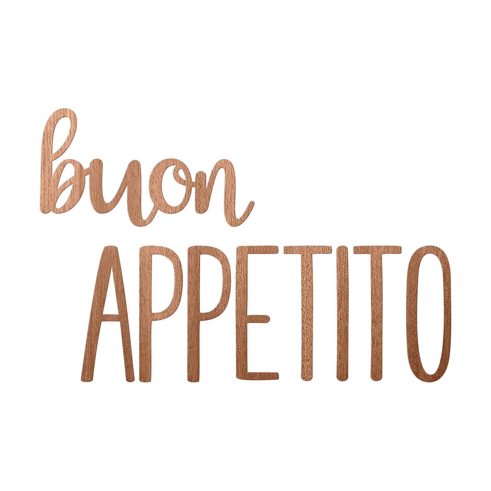 Décoration en bois placage acajou Buon Appetito | wall-art.fr