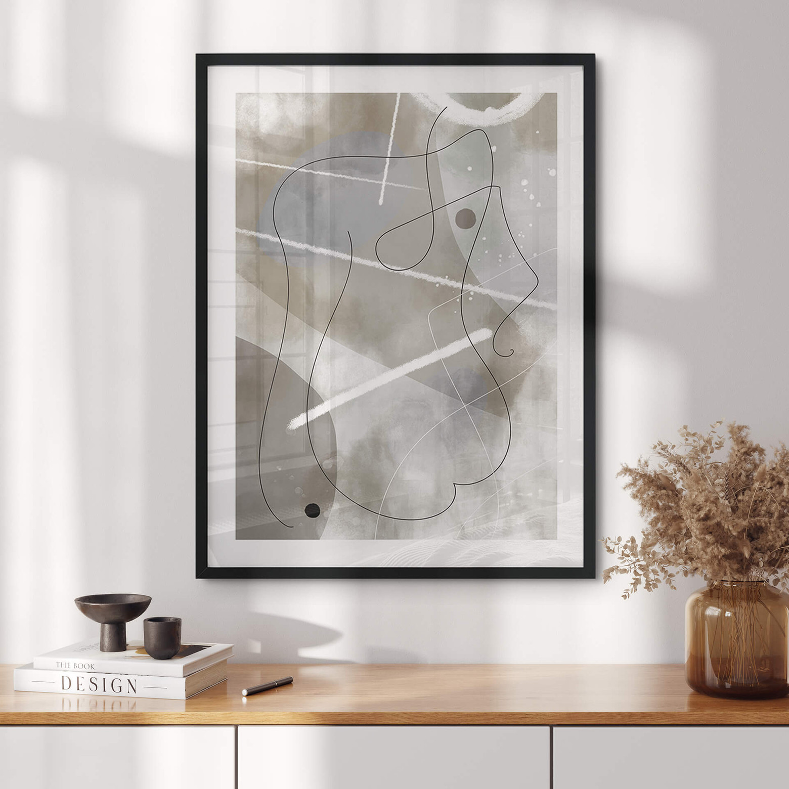 Poster 1X Studio - Line Art Silhouette einer Frau - Abstrakt und ...