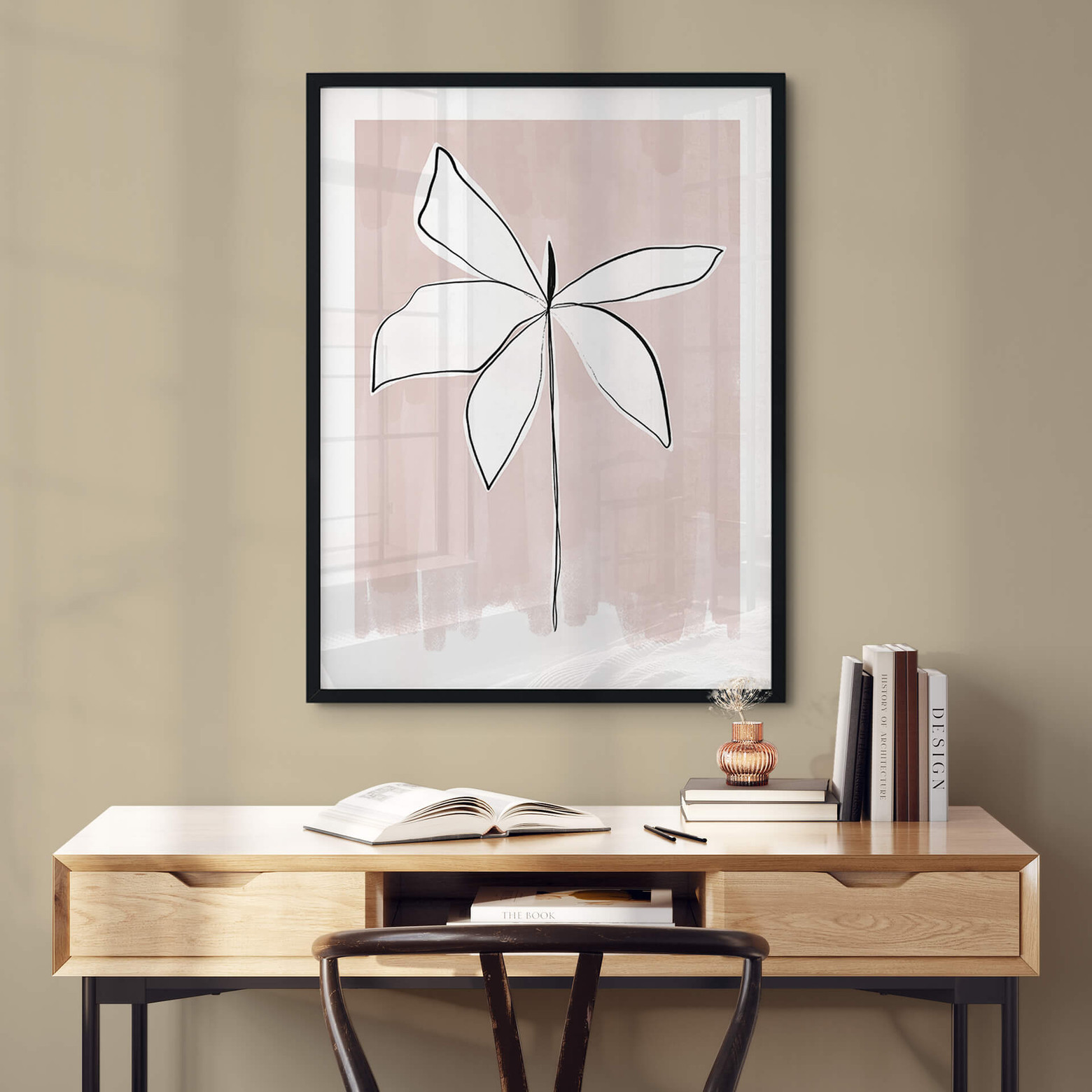 Poster uplusmestudio - Line Art - Das verlorene Blütenblatt | wall-art.de