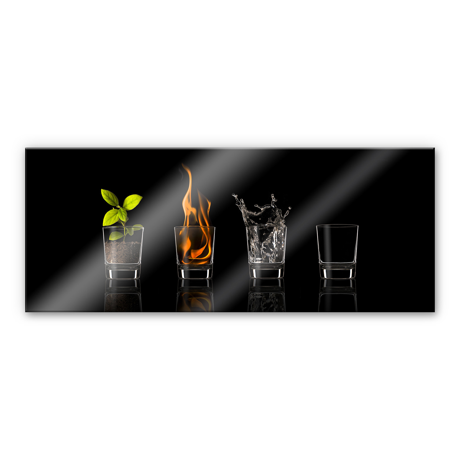 Stænkplade Frutos Vargas - De fire elementer Pano | wall-art.dk