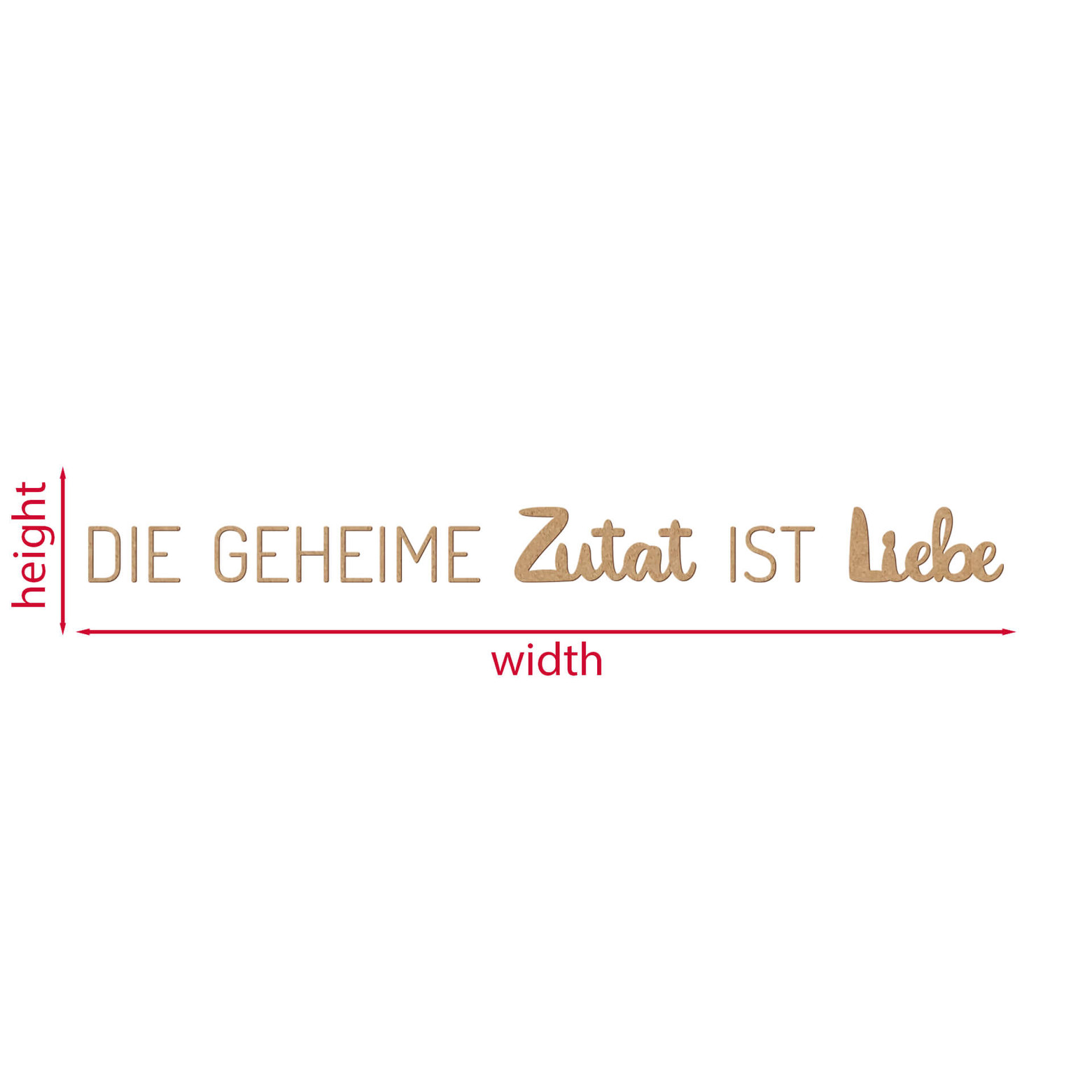 Spruch Deko - Die geheime Zutat ist Liebe - MDF Natur | wall-art.de
