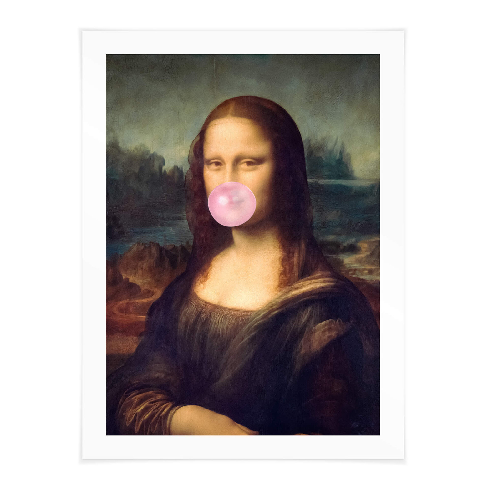 Poster Mona Lisa con gomma da masticare | wall-art.it