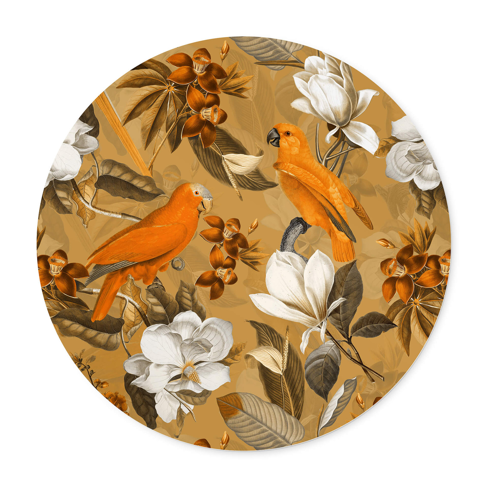 Poster UN Designs - Tropisch Ocker - Rund | wall-art.de