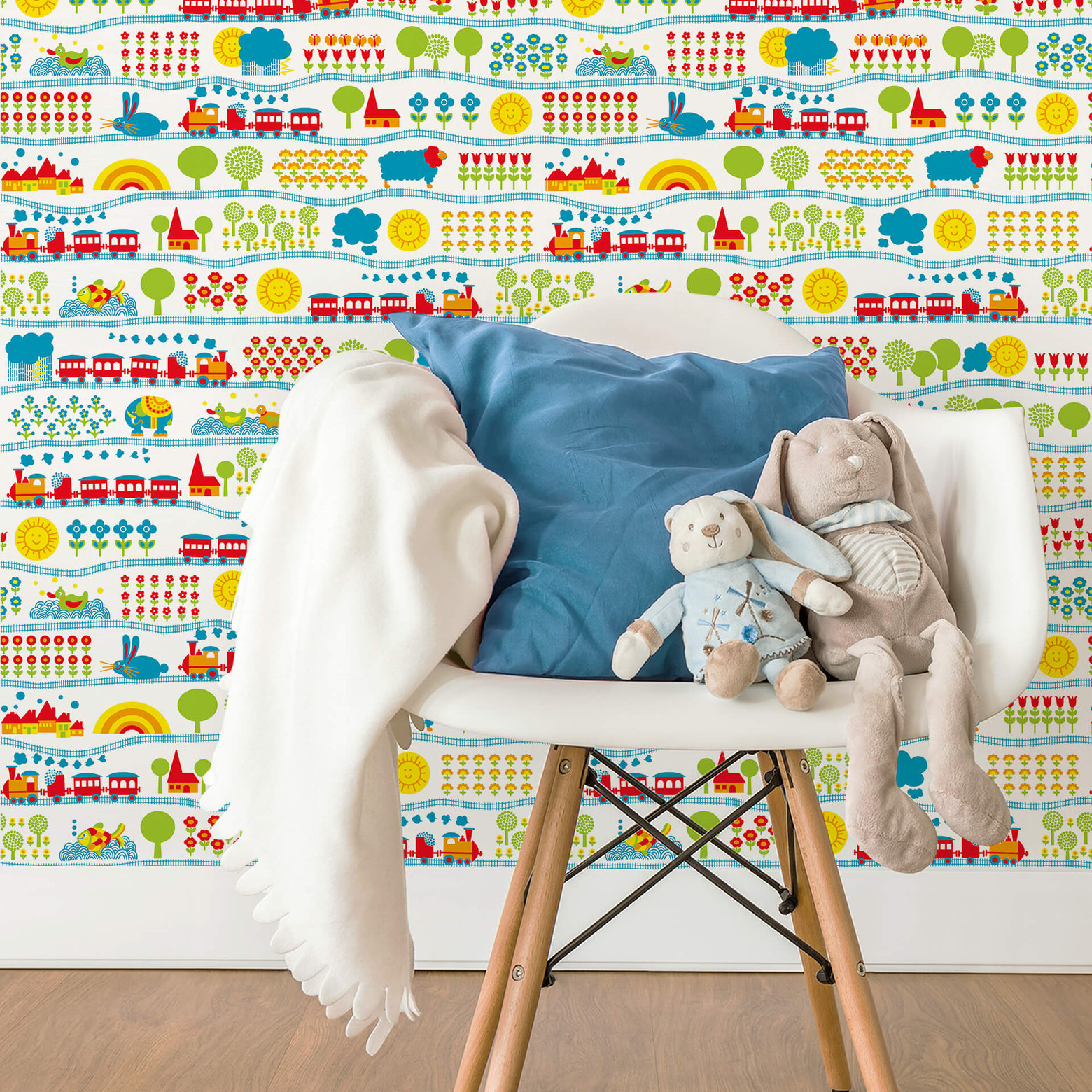 Mustertapete byGraziela - Eisenbahn | wall-art.de