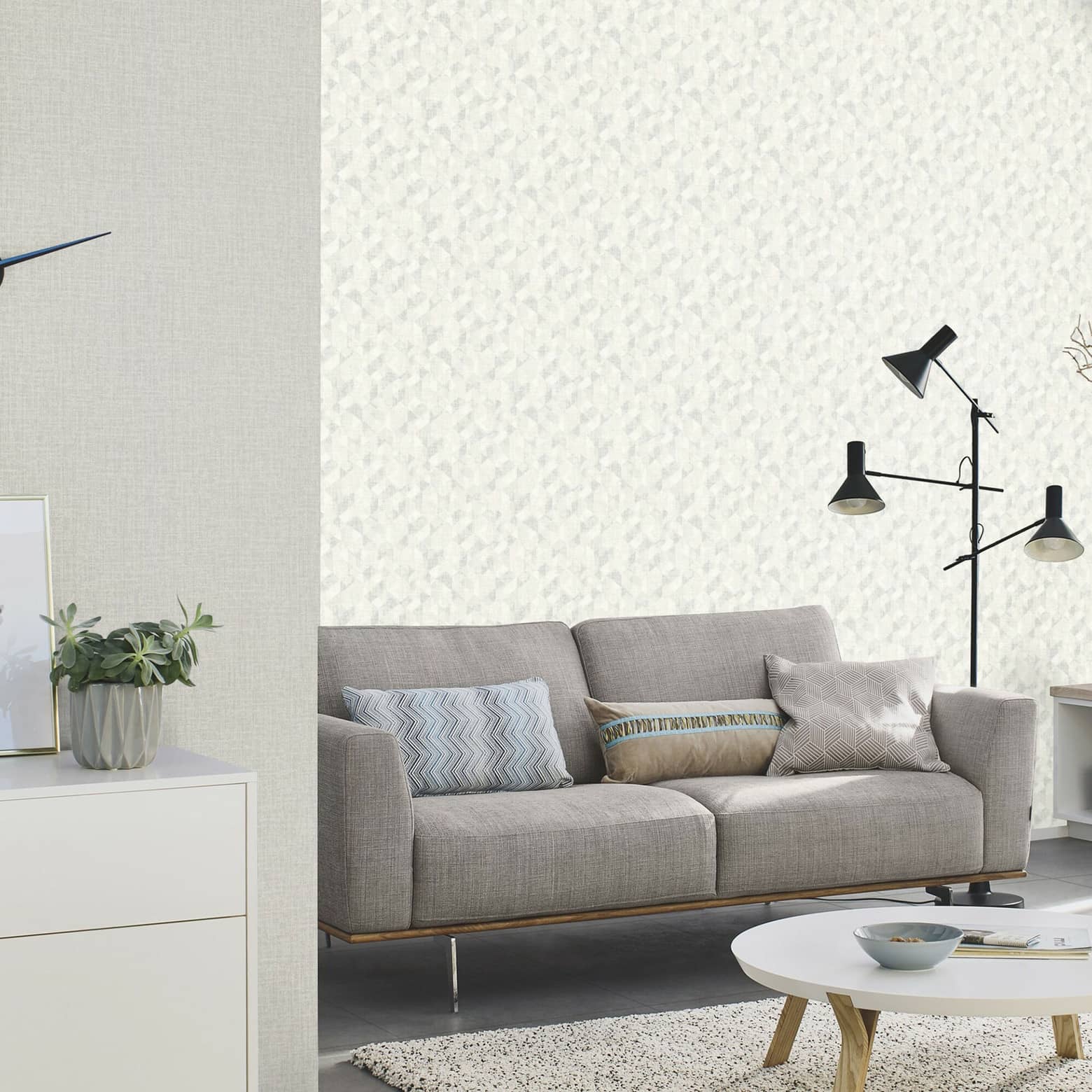 Rasch Vliestapete, Mustertapete Wellcome Home hellgrau | wall-art.de