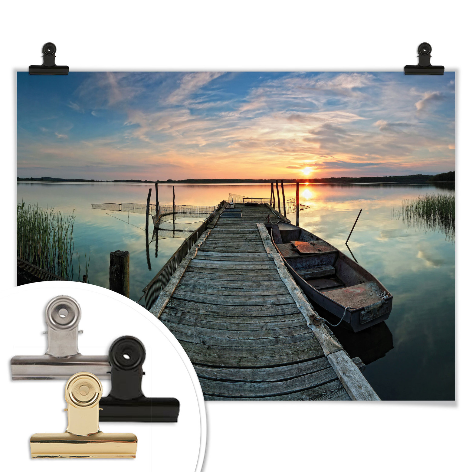 Poster Sunset at the lake | wall-art.de