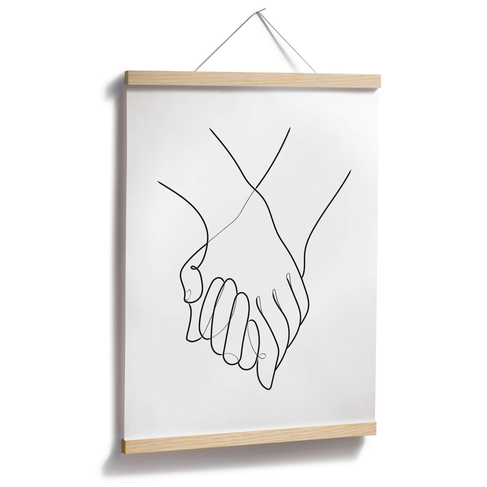Poster 1X Studio - Line Art Hand in Hand | wall-art.de