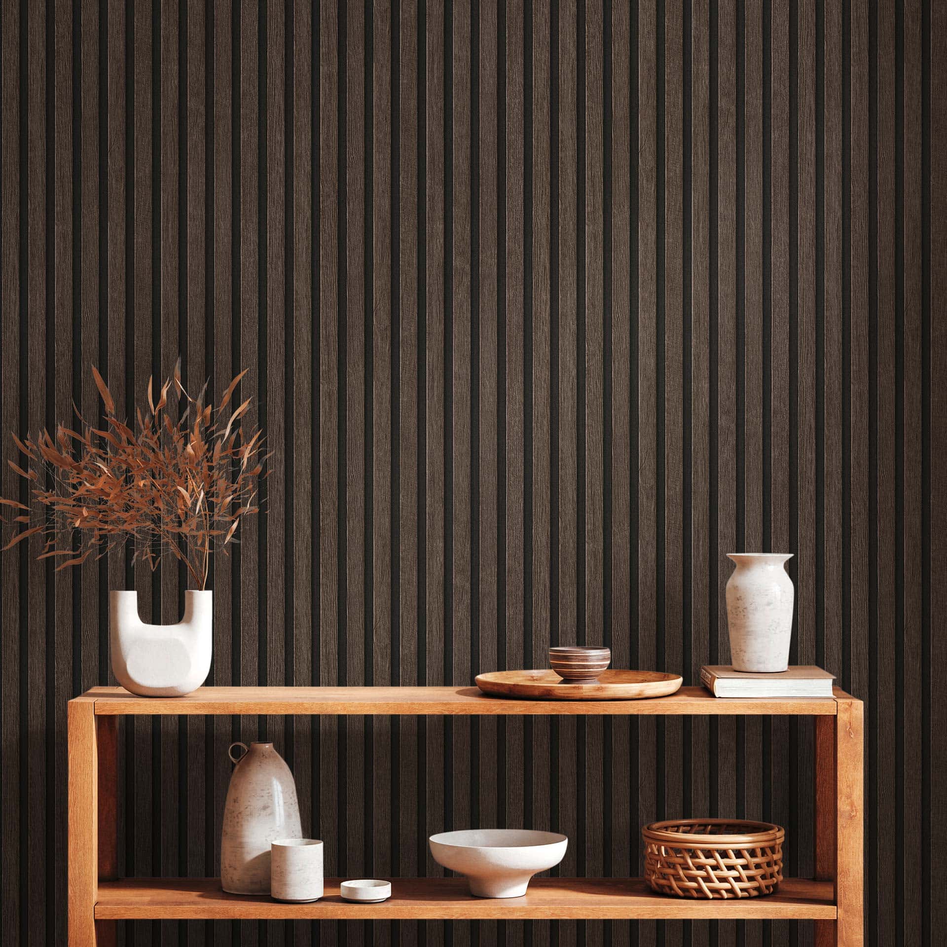 3D Holzpaneele Vliestapete - skandinavische Tapete | wall-art.de