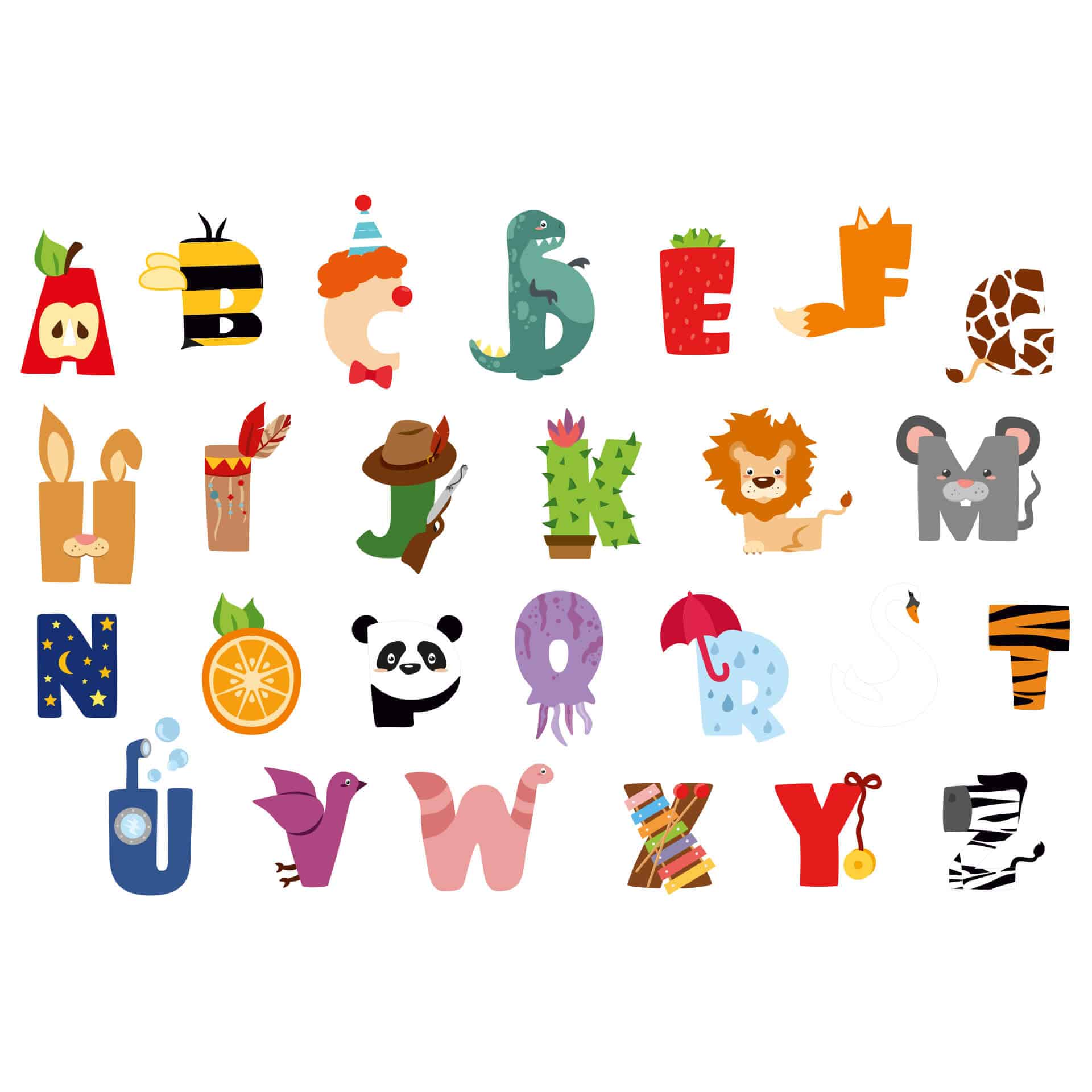 Sticker mural - Alphabet pour enfants | wall-art.fr