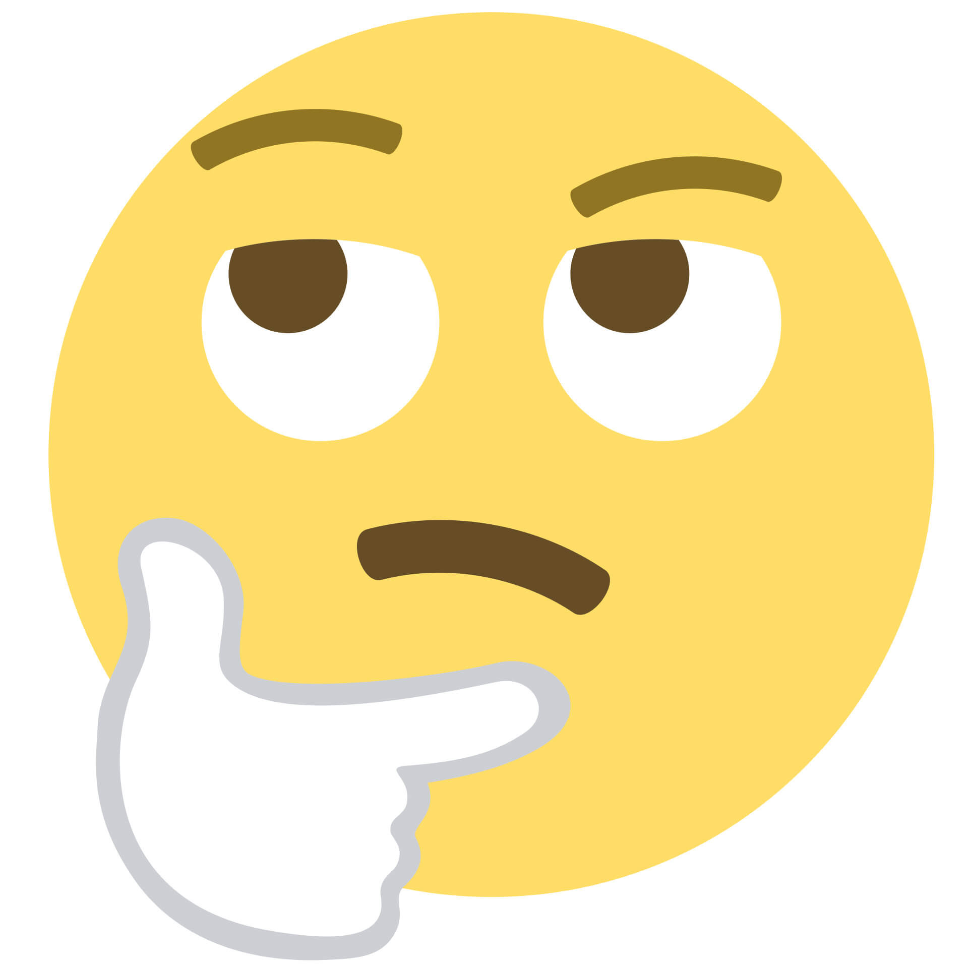 Muursticker Emoji Thinking Face | wall-art.nl